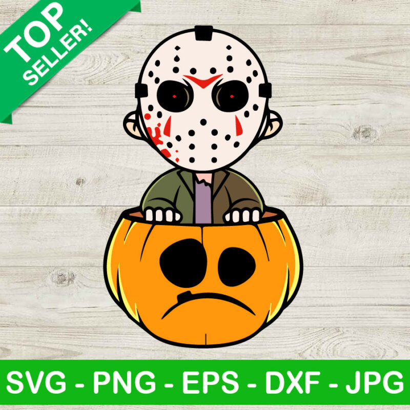 Jason Voorhees Pumpkin halloween SVG, Jason Voorhees Horror movie SVG ...